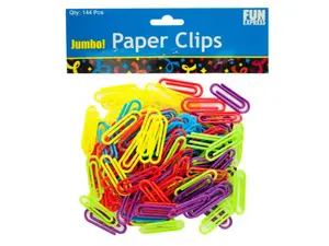 Bulk Buys Jumbo Colored Plastic Paper Clips