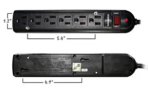 Weltron 10-Foot 6-Outlet Surge Protector Power Strip with USB